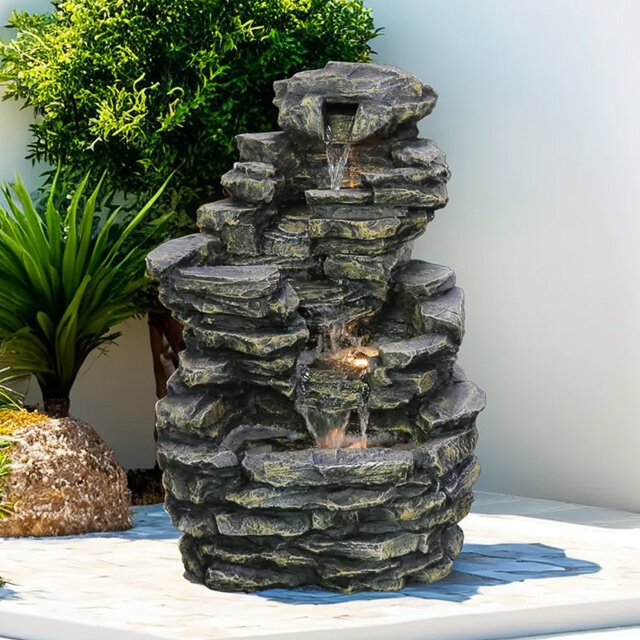 Садовый фонтан Монтерия 66 см с LED подсветкой, Winter Deco, 4080308