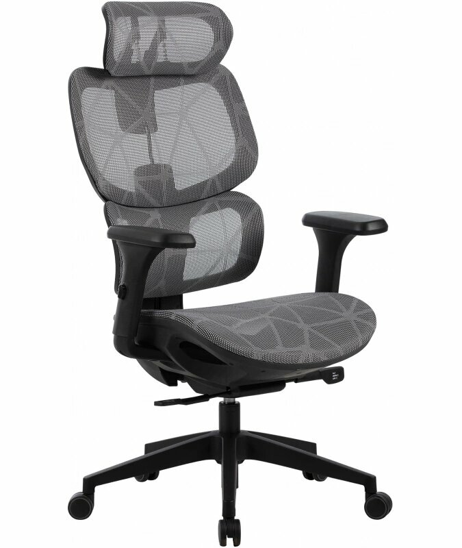 Кресло Cactus CS-MC555-GY, обивка: сетка, цвет: черный/серый