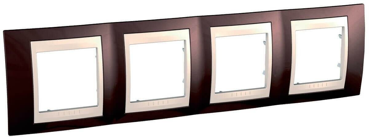 Рамка Unica хамелеон 4 поста горизонтальная терракотовый/бежевая MGU6.008.551