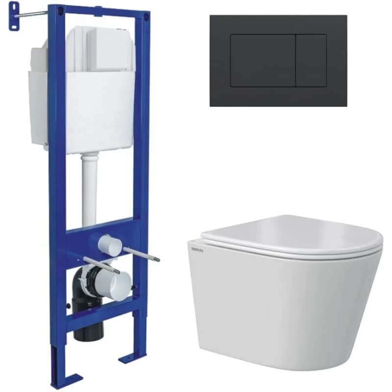 Комплект подвесной унитаз Berges Vita + система инсталляции Berges Atom 410 043385
