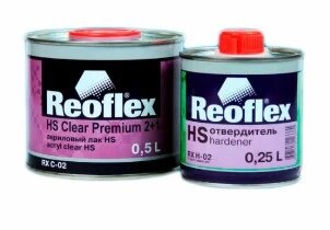 Лак акриловый "REOFLEX" 2K 2+1 HS (0,5 л) (прозрачный) (+ отвердитель (0,25л))
