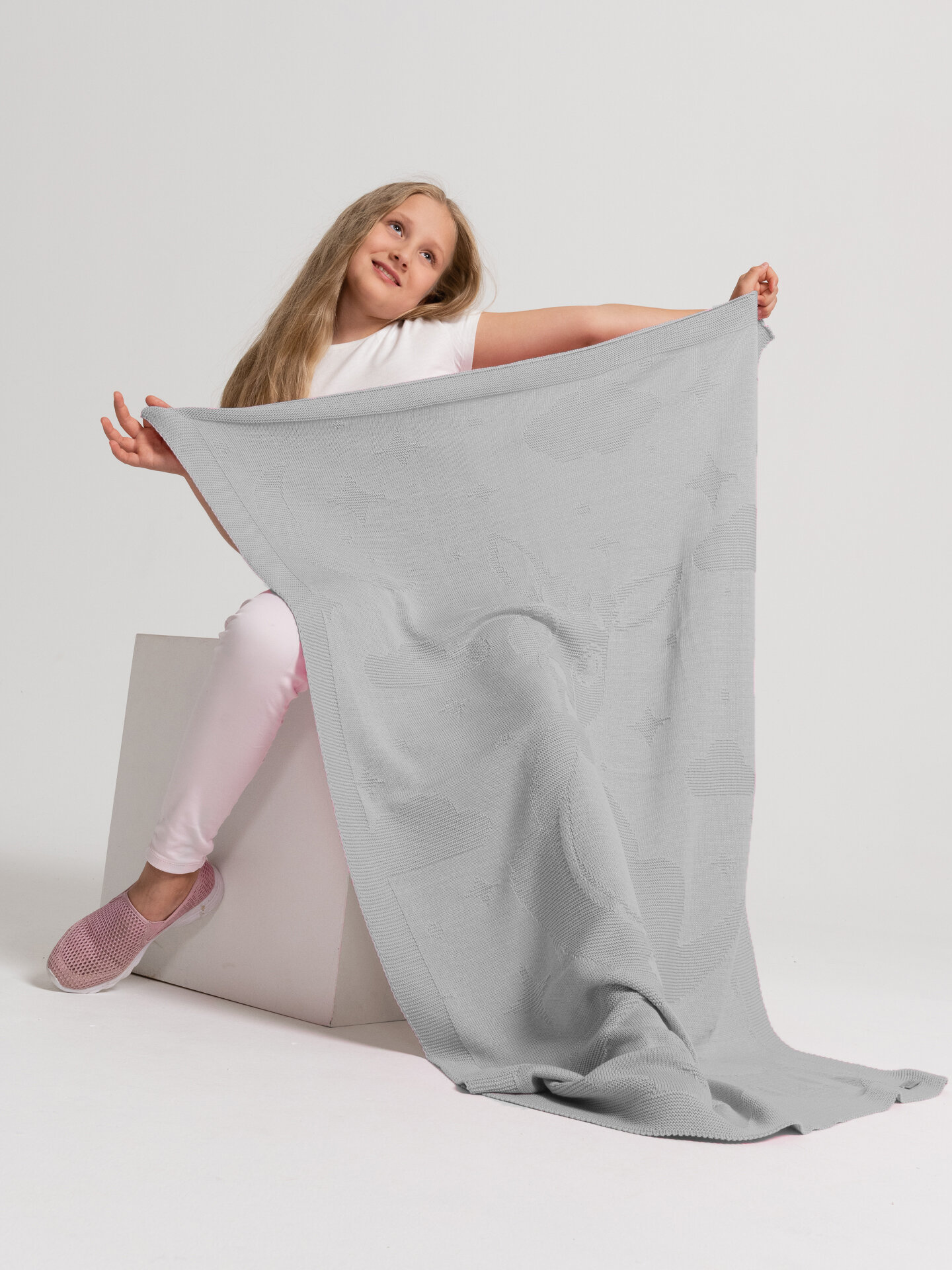 Плед детский KENGUGIRL серый 80*120 см