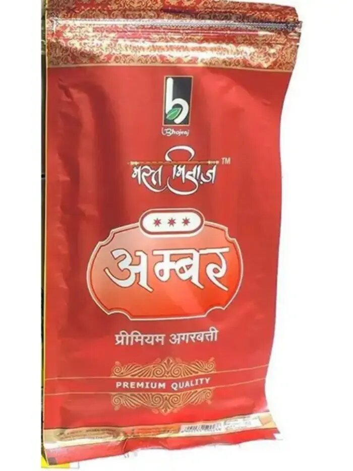 AMBER Premium Incense Sticks, Bhojraj (амбер премиальные благовония, Бходжрадж), 140 г.