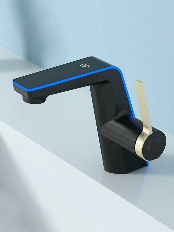 Смеситель для ванной комнаты, цифровой дисплей/подсветка, горячая и холодная вода, с одной ручкой, многофункциональный кран