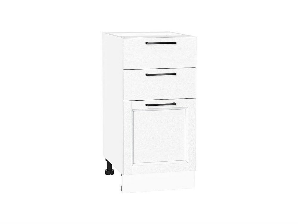 VVT Шкаф нижний с 3-мя ящиками Сканди Белый, White Silkwood, 400 В*Ш*Г 816*400*480, фасад МДФ White Silkwood, корпус Белый White Silkwood
