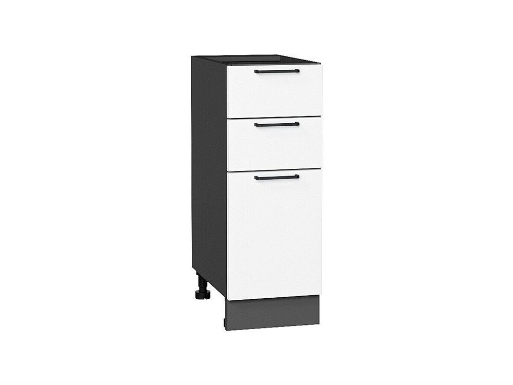 VVT Шкаф нижний с 3-мя ящиками Флэт Graphite, White In 2S, 300
