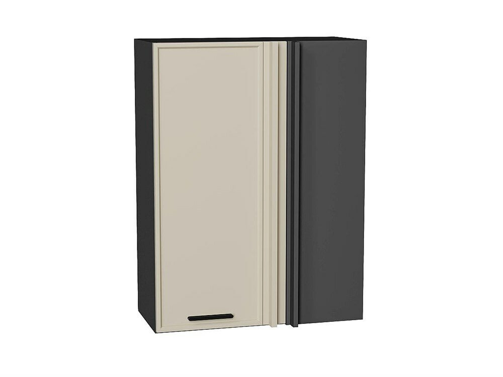 VVT Шкаф верхний прямой угловой Фрейм Graphite, Cream Silk, 920 В*Ш*Г 920*700*345, фасад МДФ Cream Silk, корпус Graphite Cream Silk