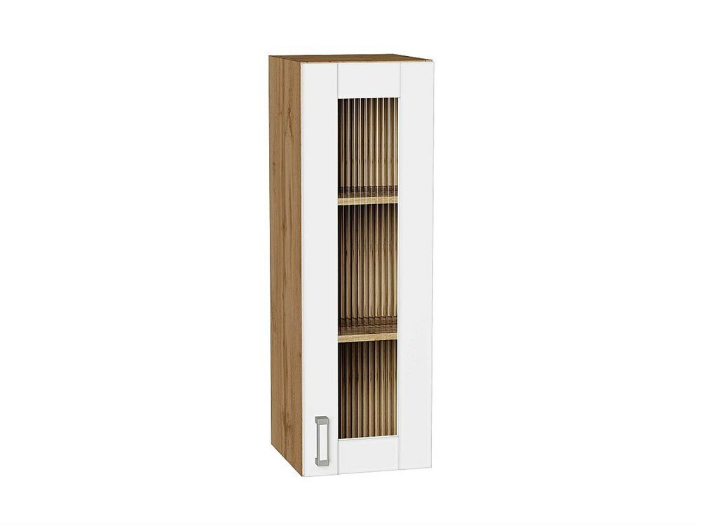 VVT Шкаф верхний с 1-ой остекленной дверцей Лофт Дуб Вотан, White Silk, 920, 300