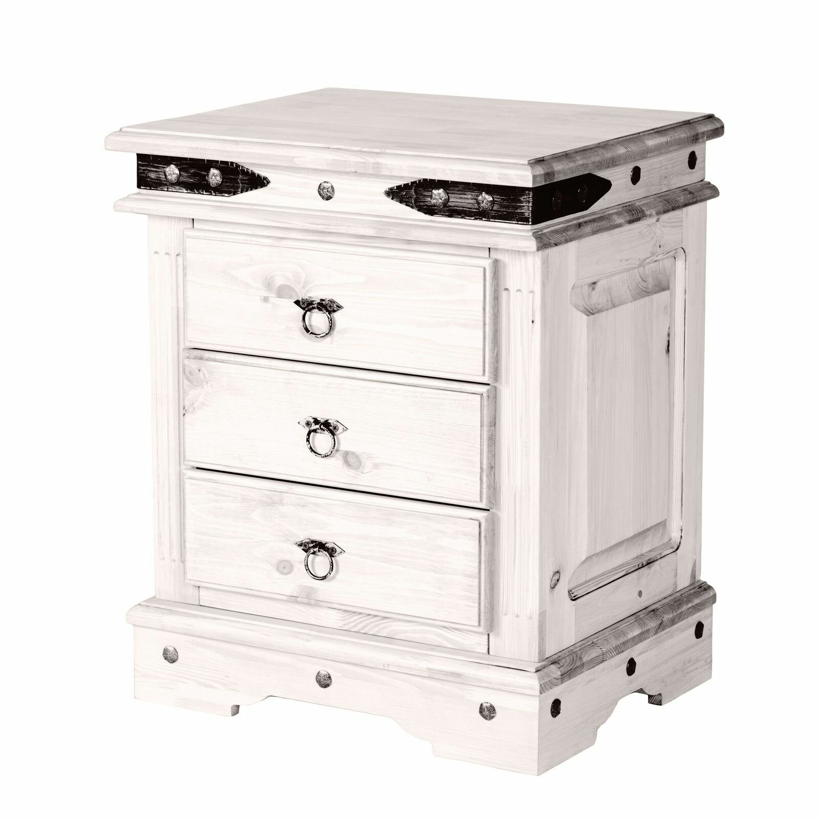 Тумба прикроватная "викинг" 02 из массива сосны (белая)