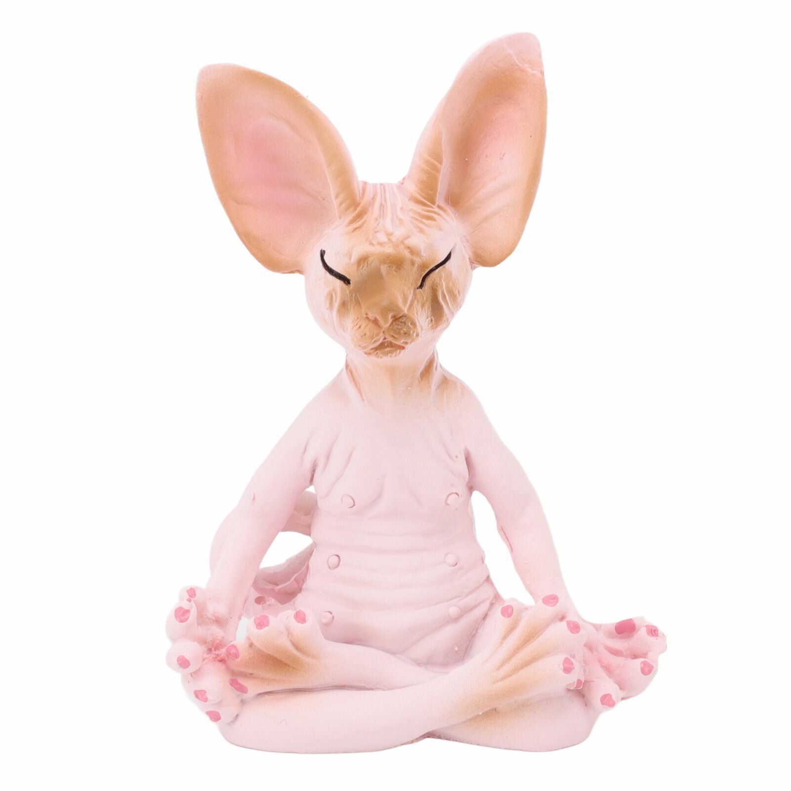 Статуя кота для медитации, яркие детали, коллекционные фигурки кота для медитации для дома, офиса, комнаты для йоги, украшения, подарки, розовый цвет
