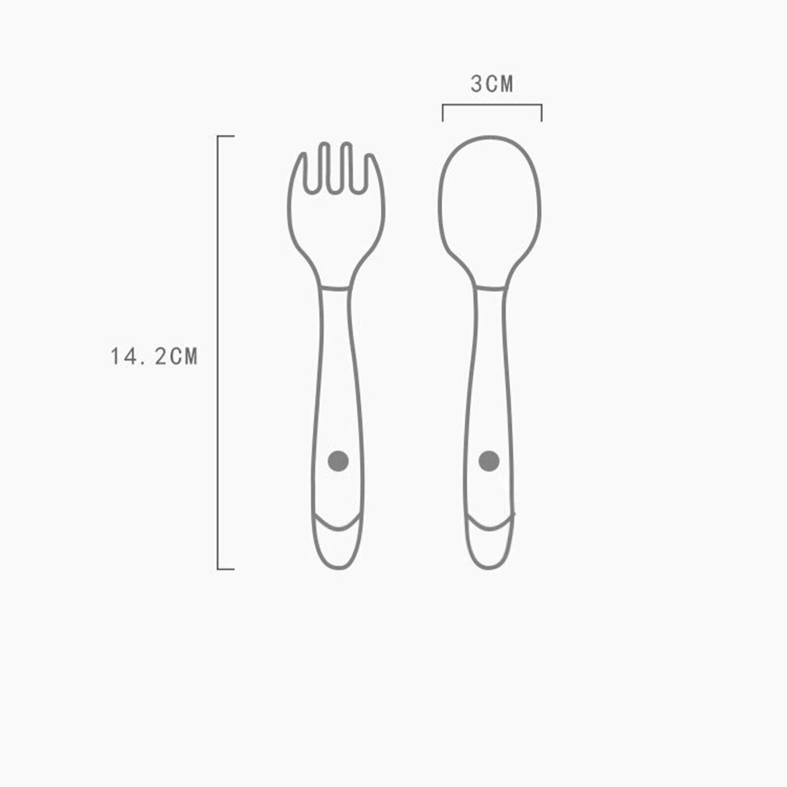 Набор детских вилок и ложек с изогнутыми ручками из мягкого полипропилена для самостоятельного обучения малышей еде, розовый.