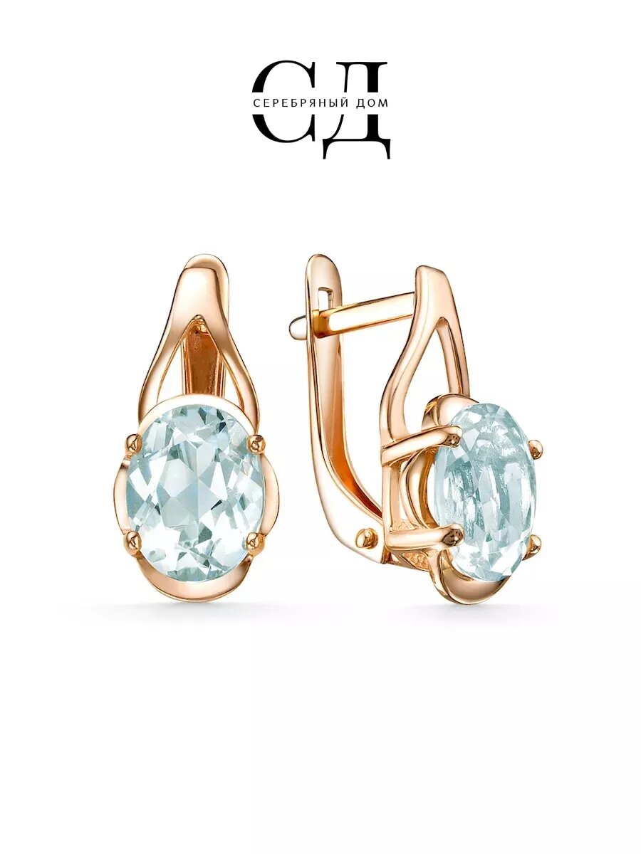 Серьги, 585, 925 проба, золочение