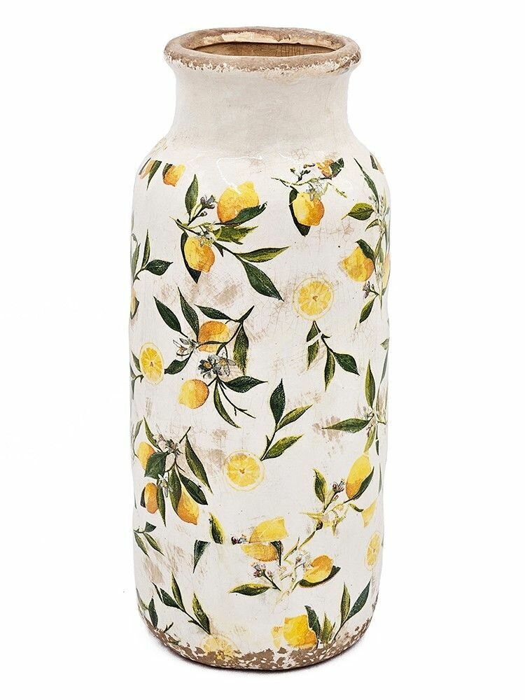 Ваза с лимонами 16х16х38см