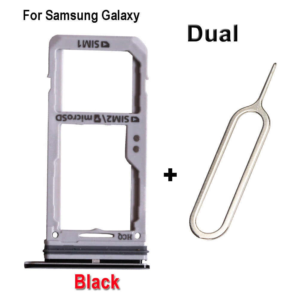 Samsung S8 Plus двукартовый картридер с SD-слотом, черный цвет, в комплекте с инструментом для извлечения SIM-карты