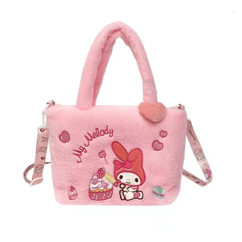 Hello Kitty милая сумка, женщины, плюшевая сумка для плеча Kuromi Cinmanmoroll мелодия кошельки сумочки Sanrio Kawaii Mini Kids Cartoonbag, pink, SKU03041