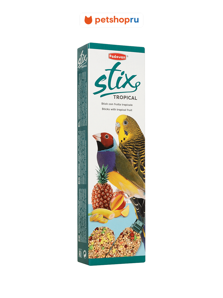 Padovan Палочки фруктовые д/попугаев и экзотических птиц (Stix Tropical) , 800 г