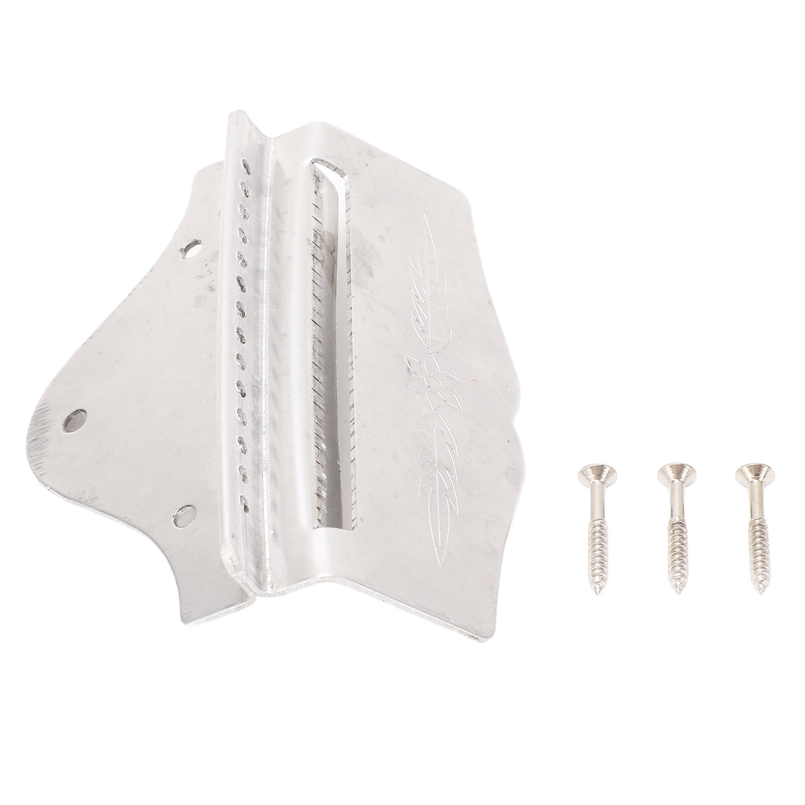 Металлическая сменная хвостовая часть для 14-струнной мандолины, серебристого цвета.