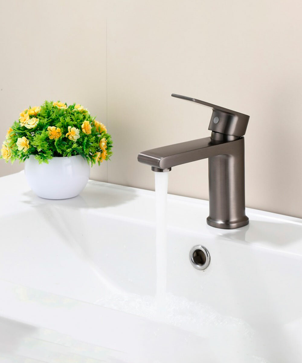 Смеситель для раковины и умывальника Hansen из латуни H10019 графит