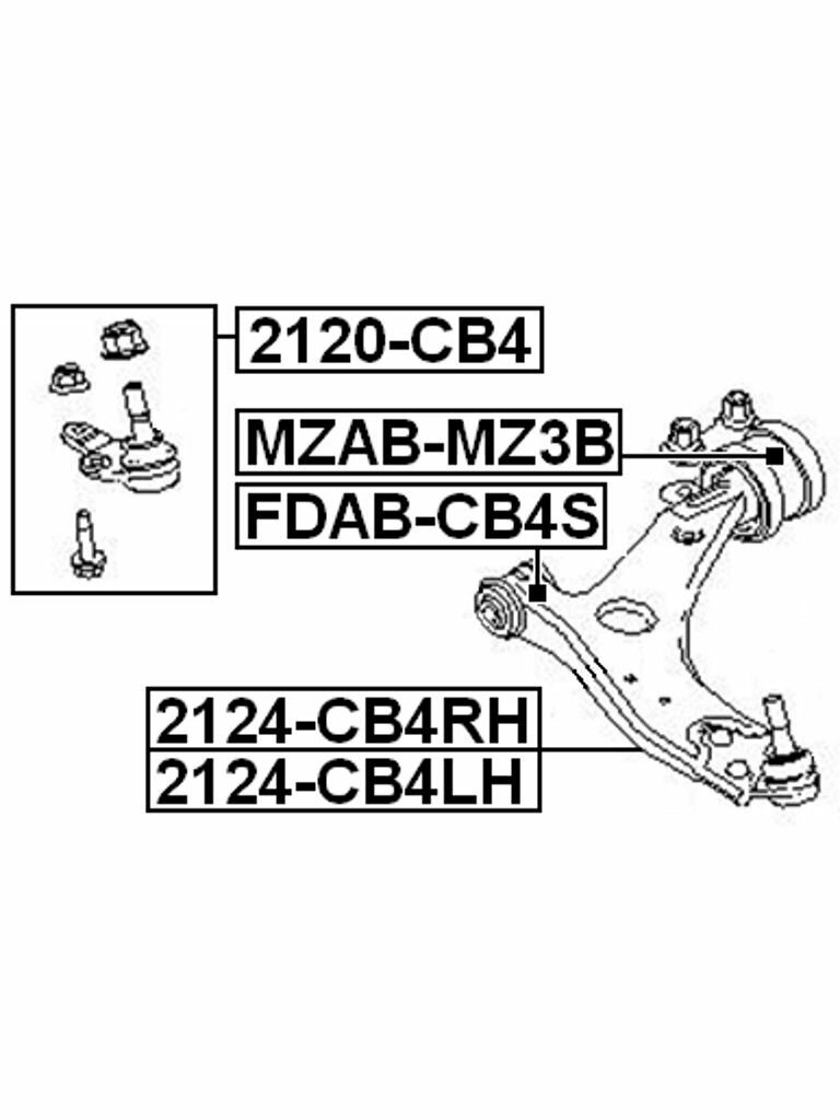 Рычаг передний левый VOLVO, FORD 2124-CB4LH FEBEST.