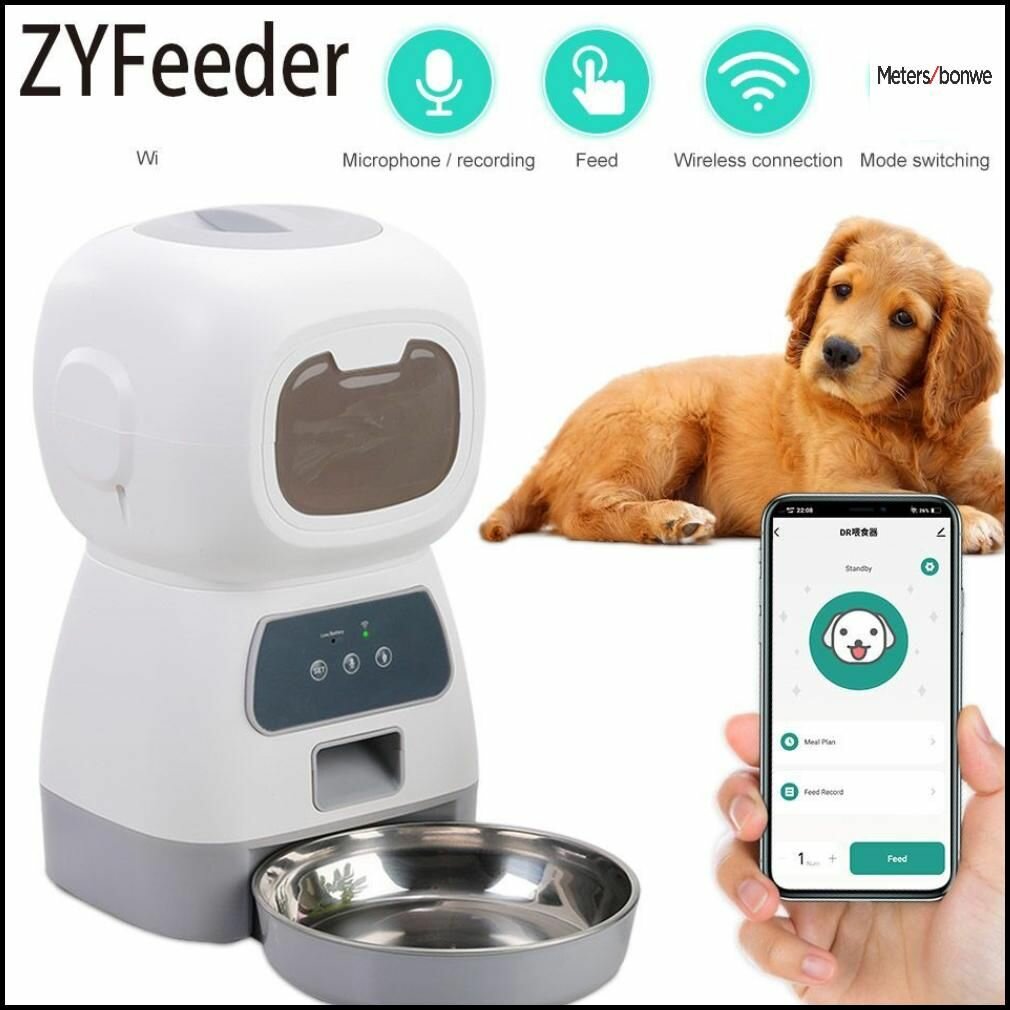 3,5 л автоматическая кормушка для домашних животных WiFi кнопка умный таймер количественная кормушка для кошек и собак диспенсер для еды миска из нержавеющей стали