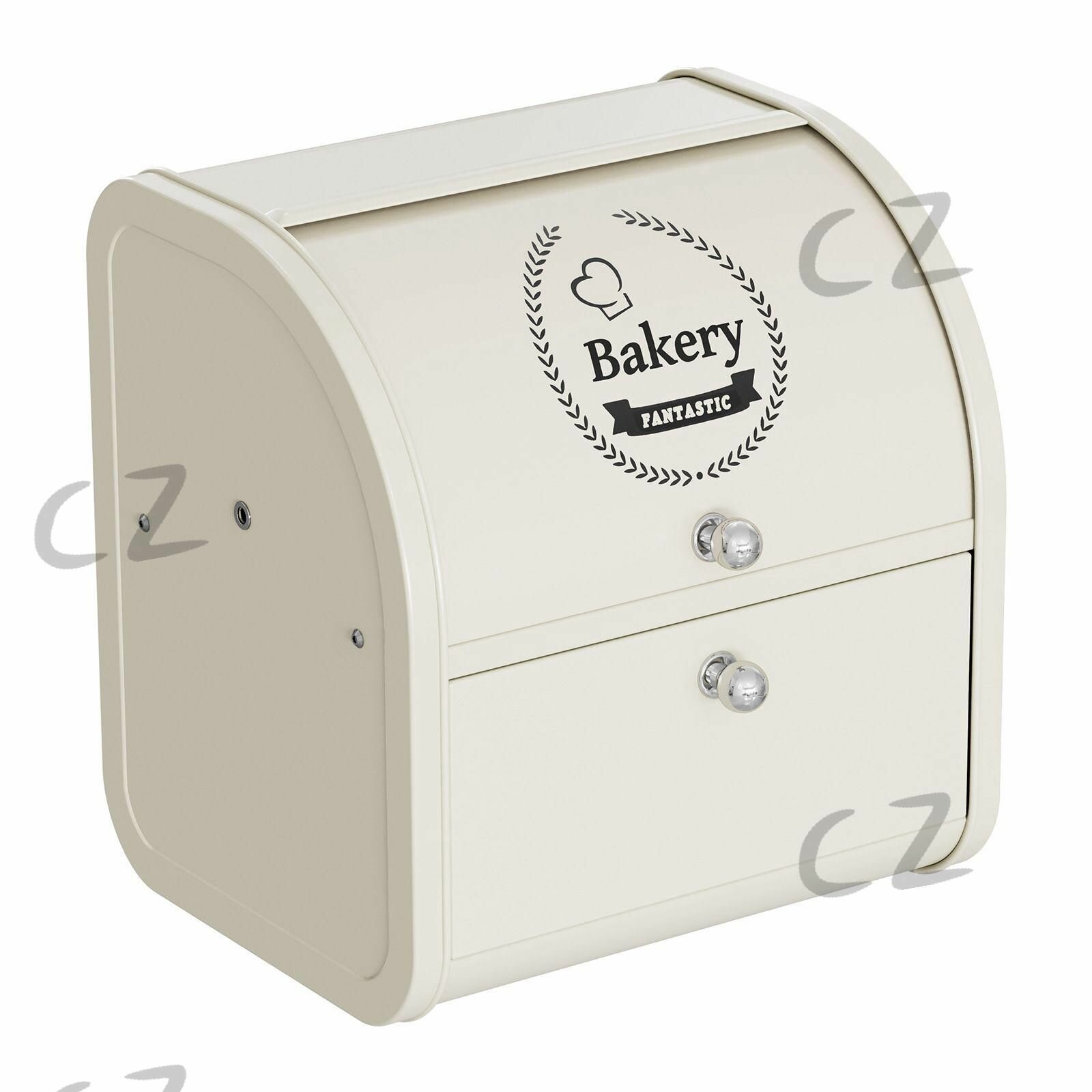 Двухъярусная хлебница с откидной крышкой: черный металлический контейнер для хранения хлеба, многофункциональная, большой объем, для кухонной стойки.