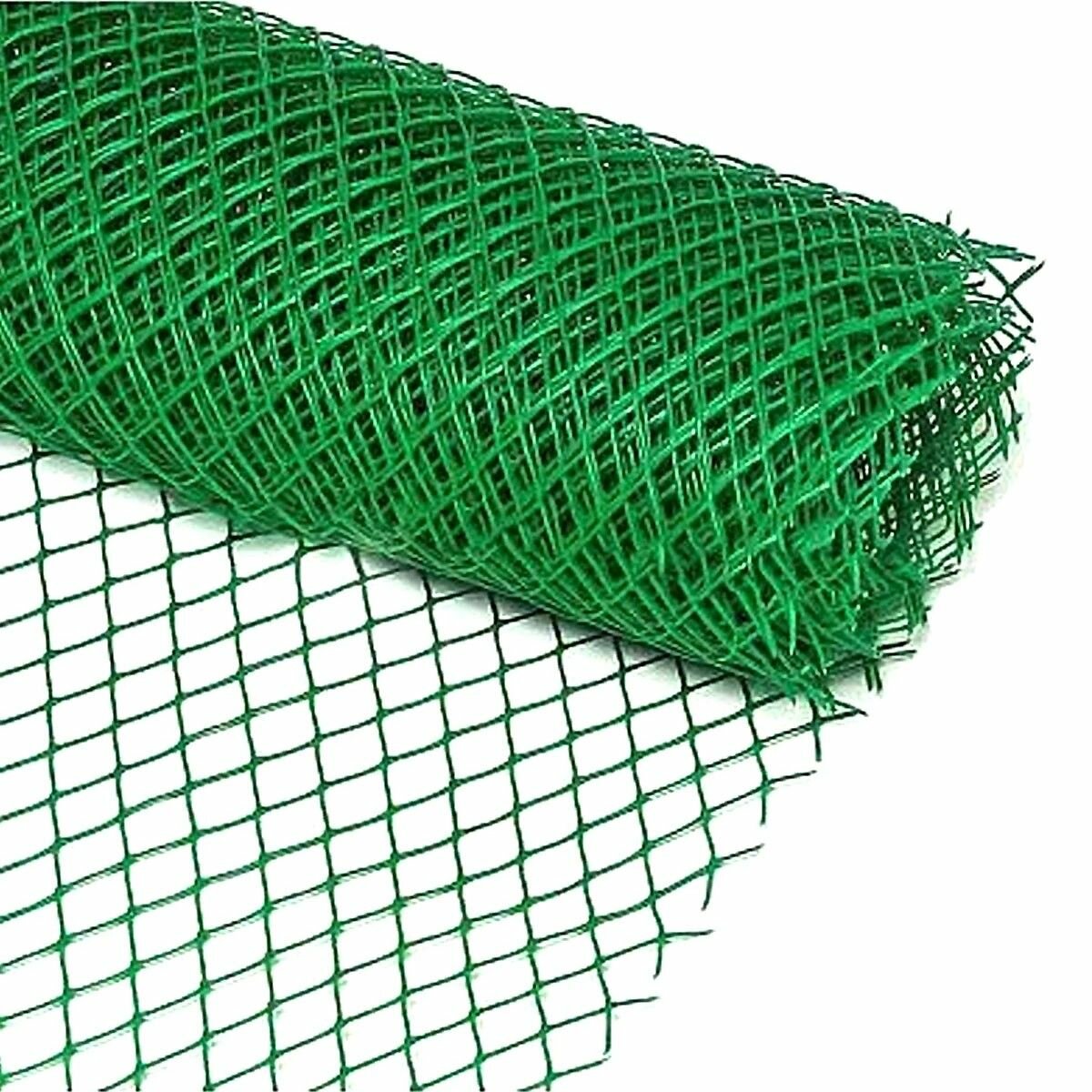 Решетка садовая КНР заборная, ячейка 20х20 мм, 1х20 м, темно-зеленая