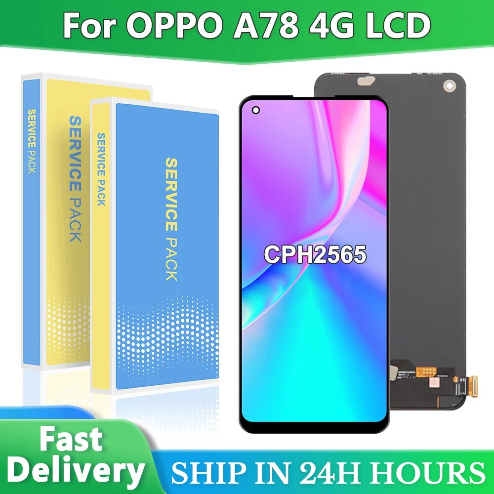 AMOLED для Oppo A78 4G CPH2565 ЖК-дисплей сенсорный экран с рамкой дигитайзер для OLED Black Frame