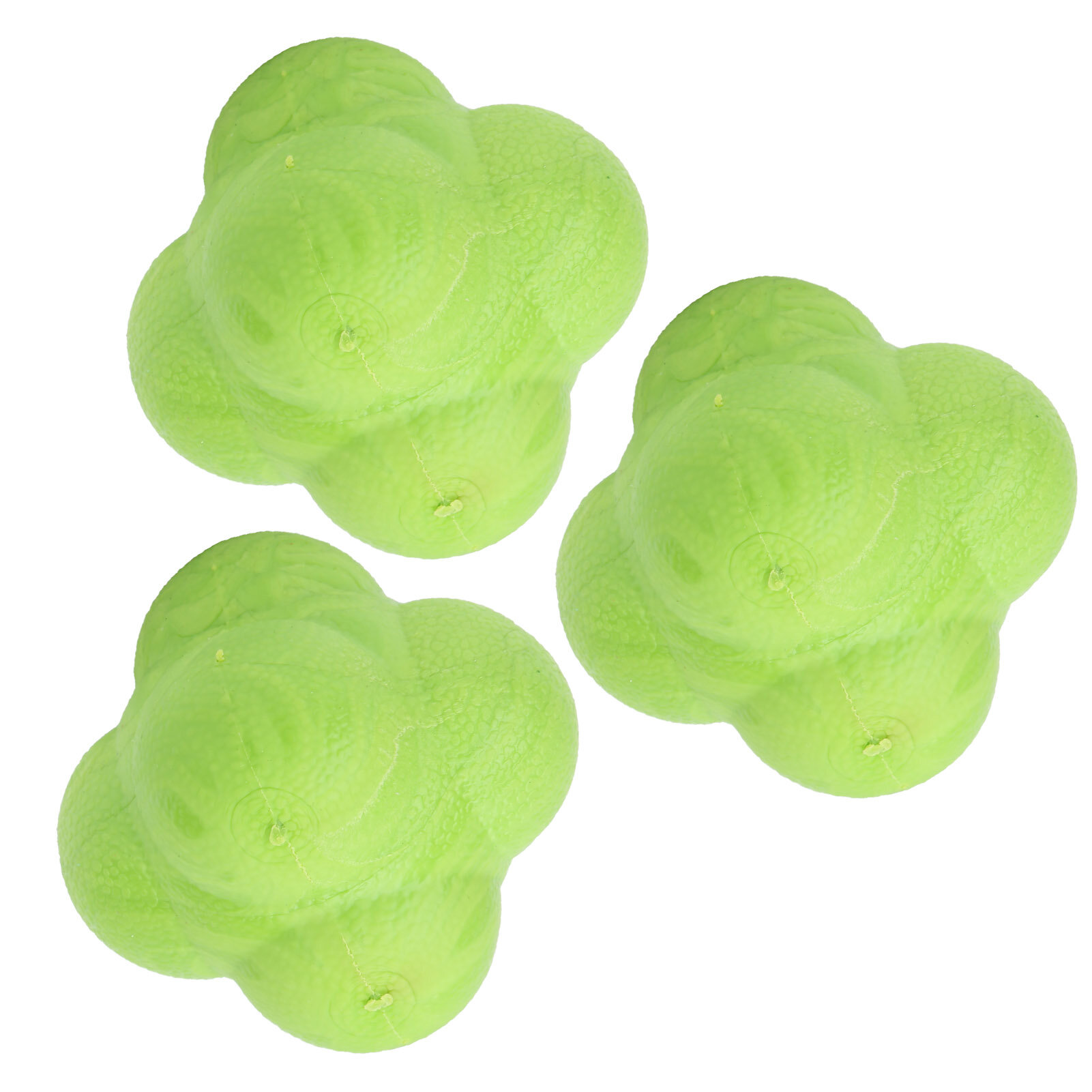 3 шт. шестигранный мяч для реакции на отскок TPR, координационный рефлекс, упражнения, спортивный фитнес-тренировочный мяч, зеленый