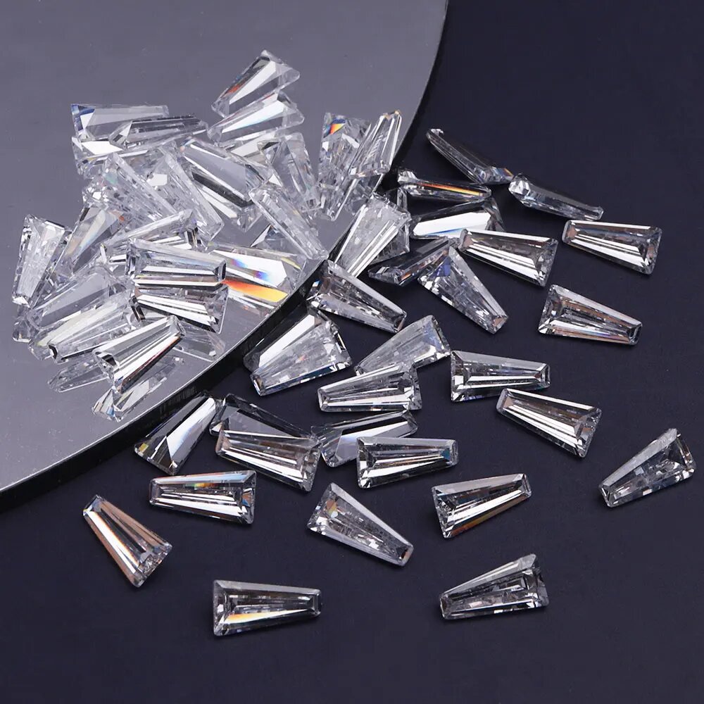 Кубические цирконии трапециевидные 2x4x8mm, 100шт