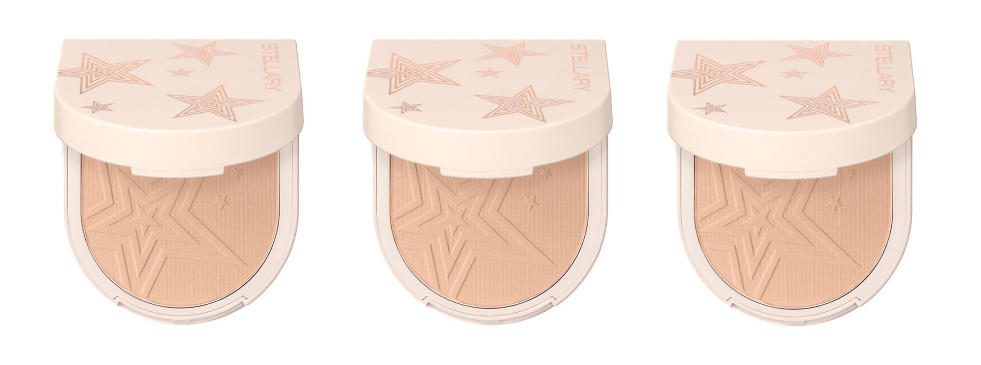 Пудра STELLARY компактная сатиновая Compact satin powder, тон 03 Теплый бежевый, 7 гр - 3 штуки