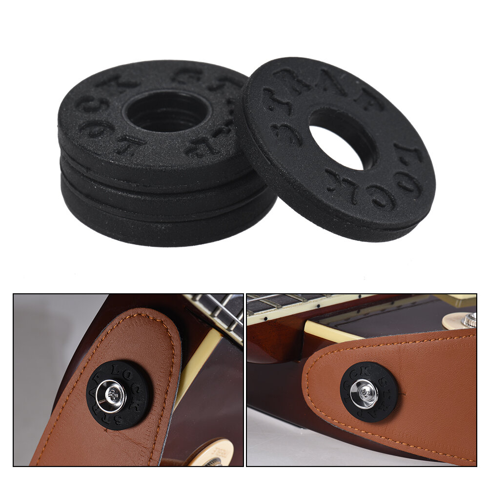 4pcs Bass Guitar Strap Locks Blocks Rubber Material Parts Accessories