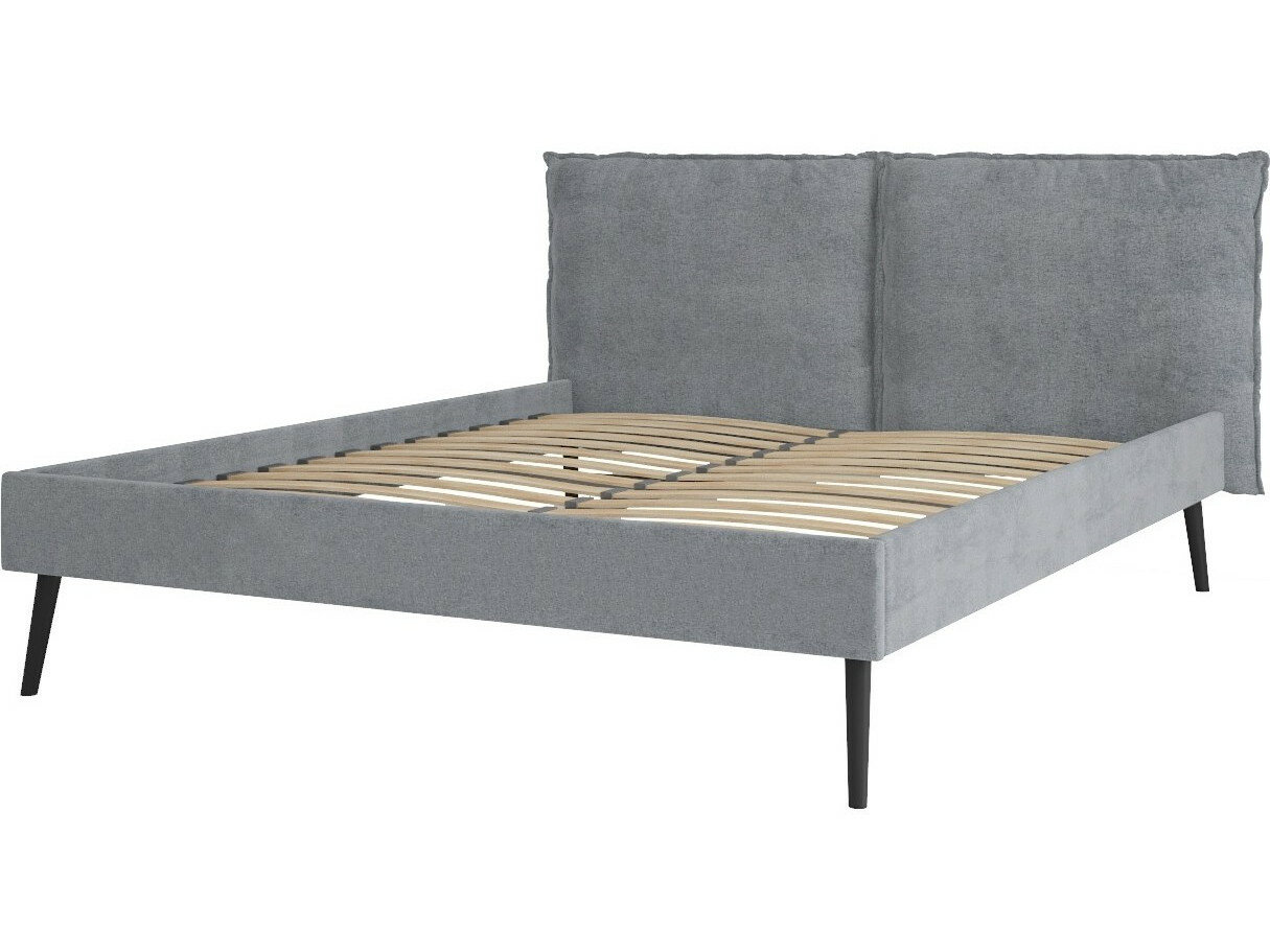 Кровать 160 с ортопедическим основанием и мягким изголовьем, Данко Бетон