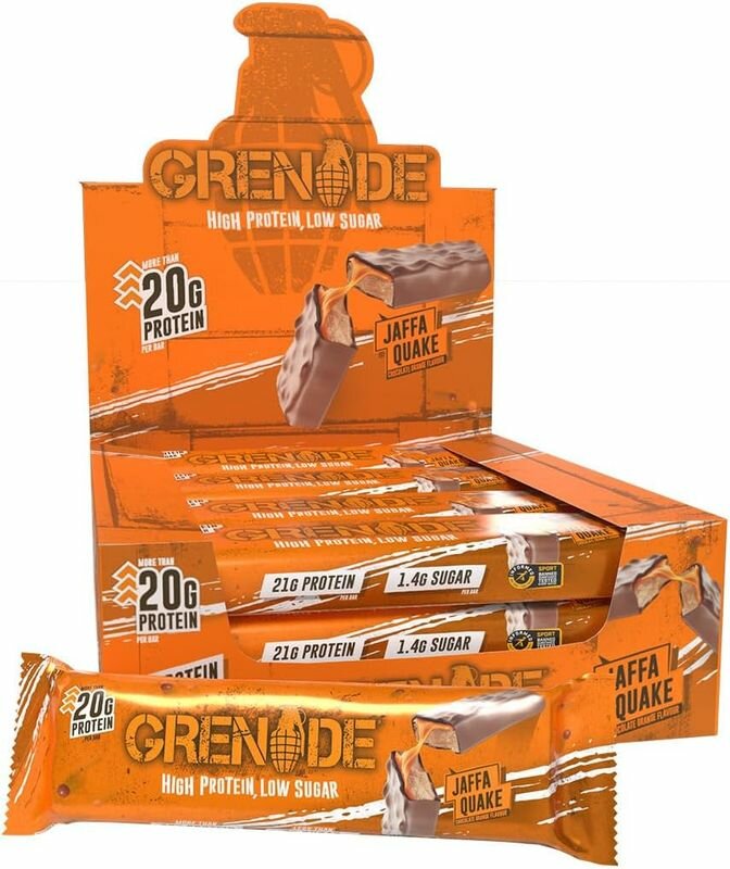 Набор протеиновых батончиков Grenade High Protein Jaffa Quake, 12 x 60г