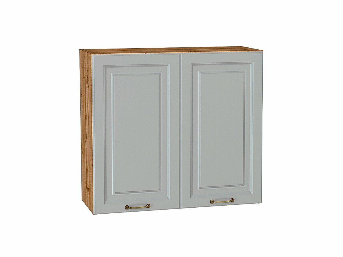 Шкаф верхний с 2-мя дверцами Ницца, цвет фасада Графит, цвет каркаса Дуб Вотан, 716*800*318 мм