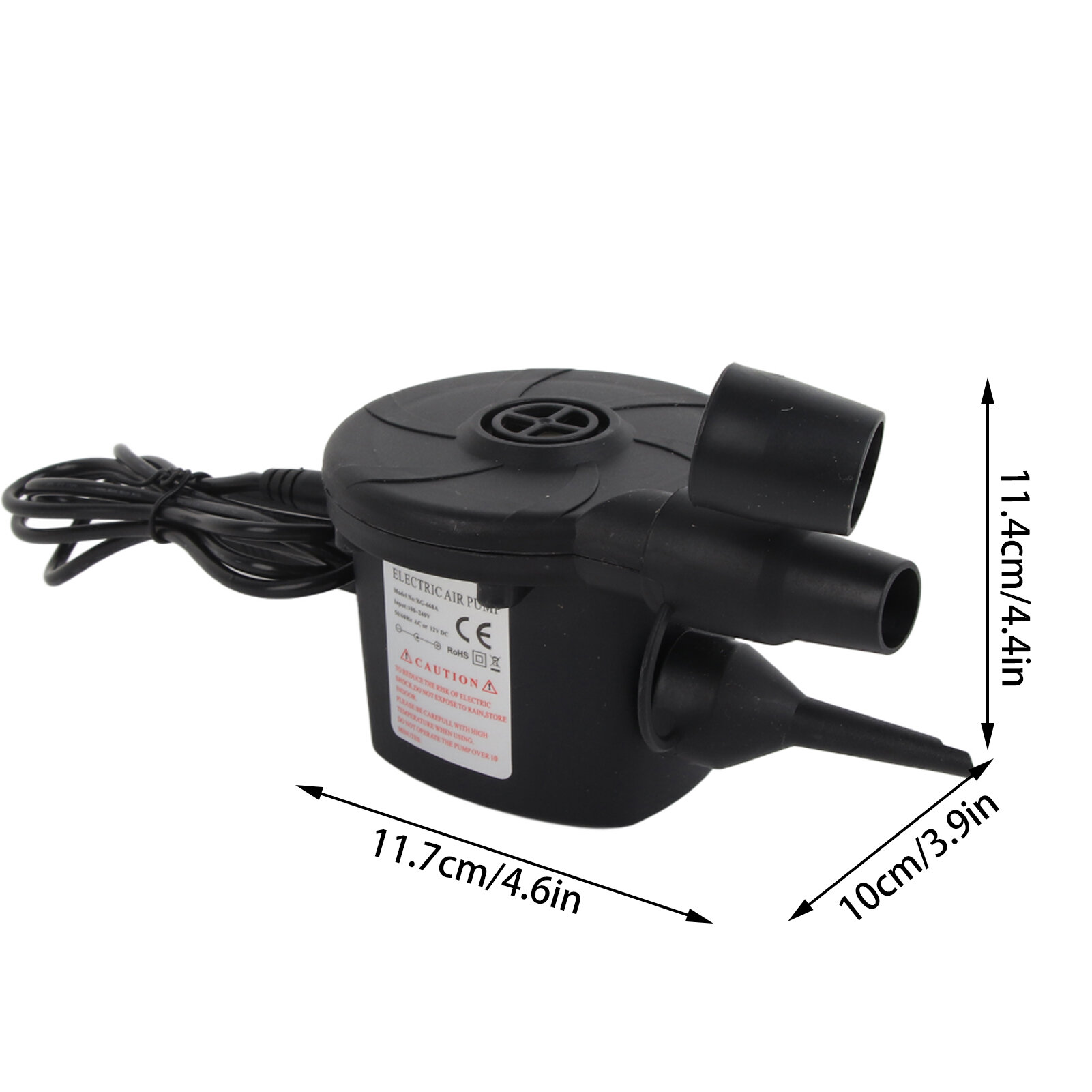 Электрический воздушный насос DC12V для надувания и сдувания воздуха, насосы для надувных матрасов, электронасос для надувания матрасов, игрушка с 3 насадками