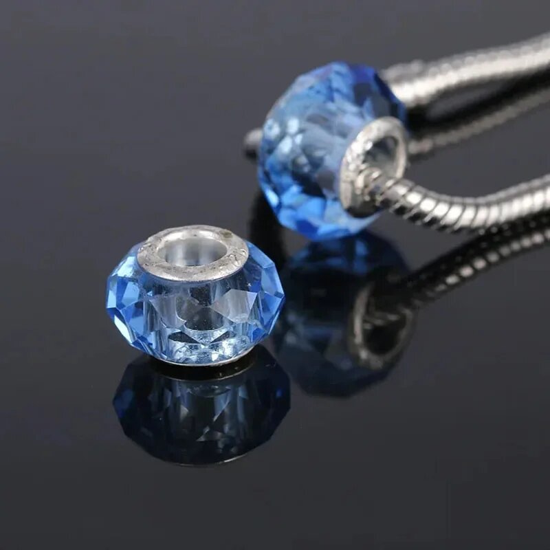 Красные граненые стеклянные бусины LENNIK Синий, Голубой, light blue