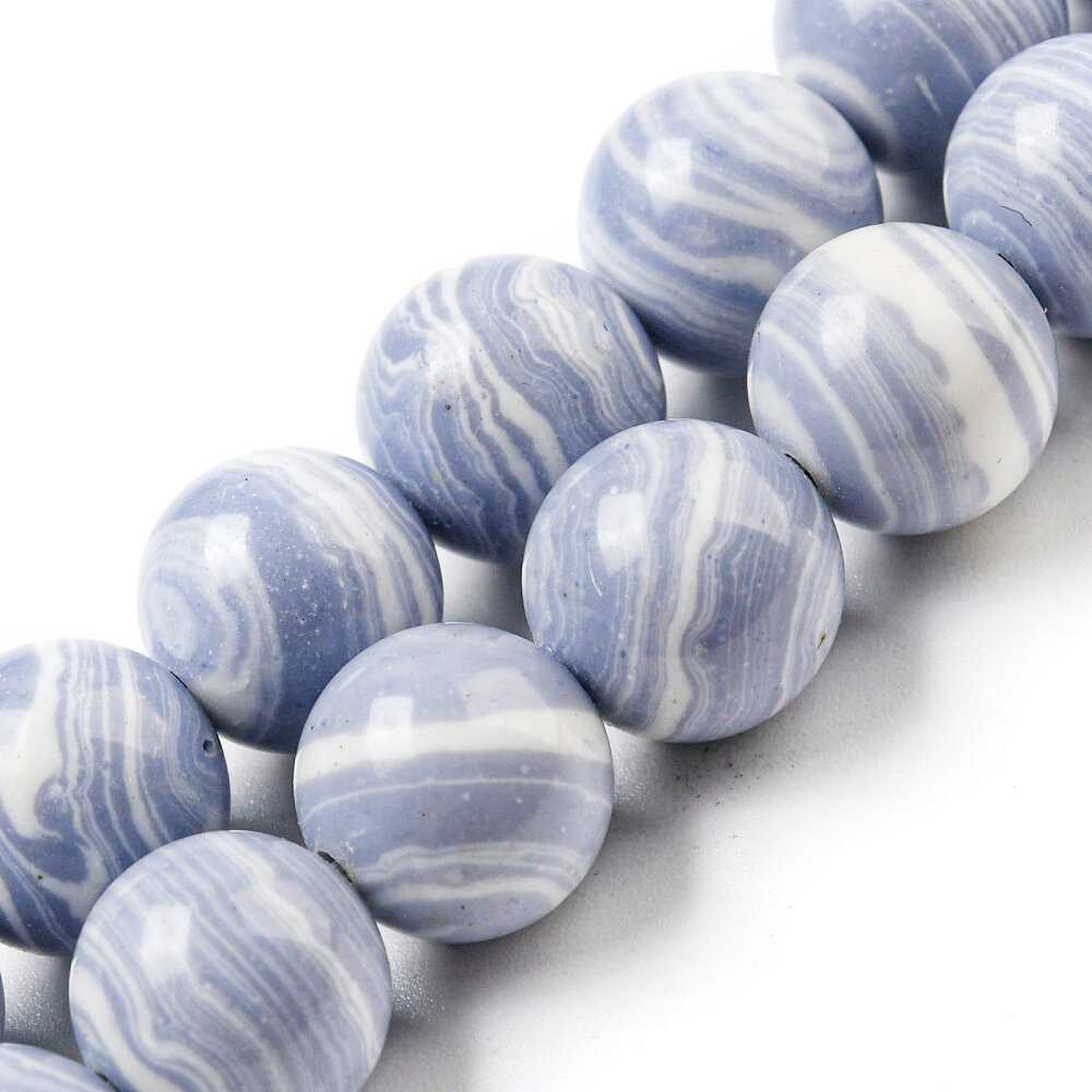 Бусины каменные, сапфирин (имитация), 10-11мм, 36 шт, низка