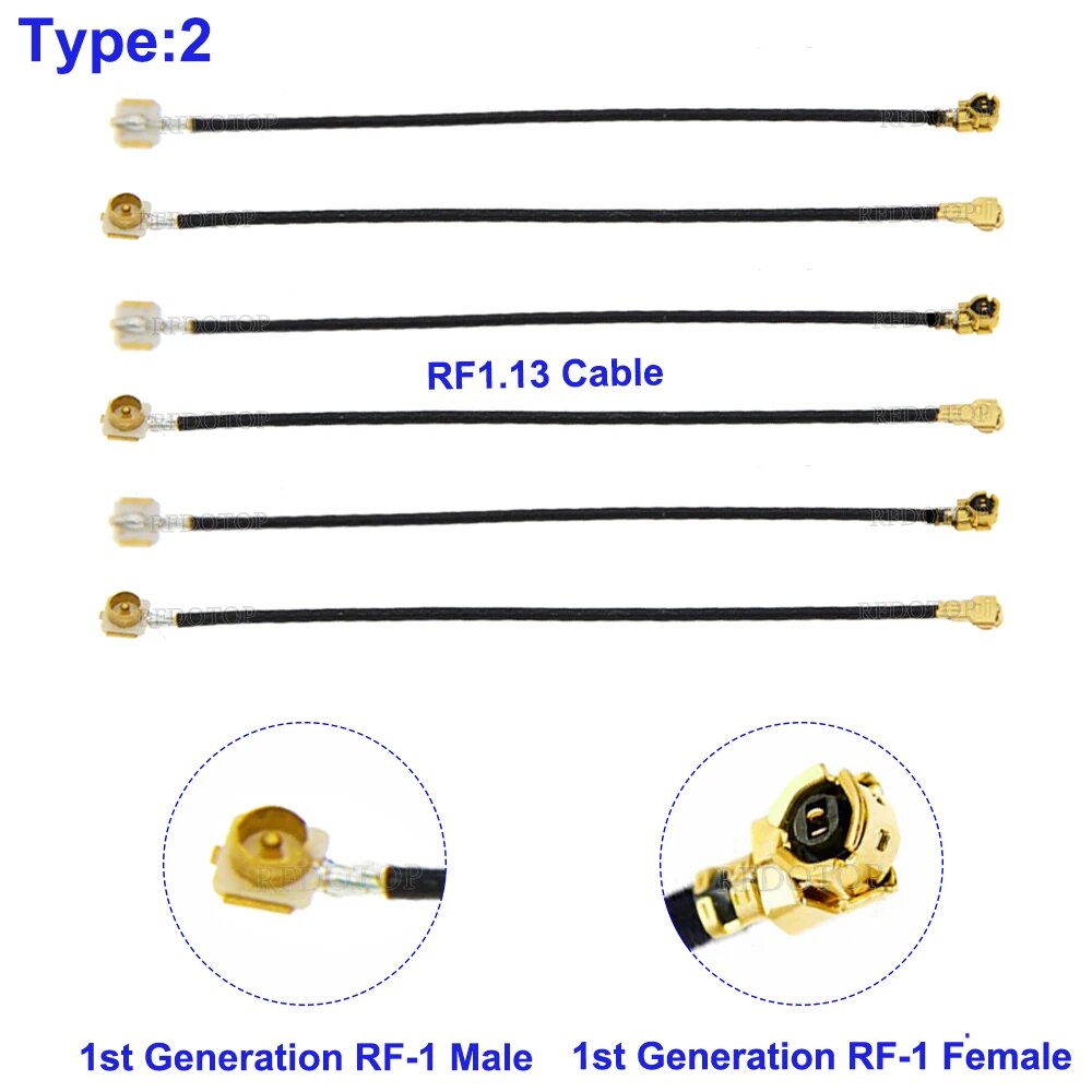 RF1.13 кабель, 5 шт, RF-1 M to RF-1 F, 10CM