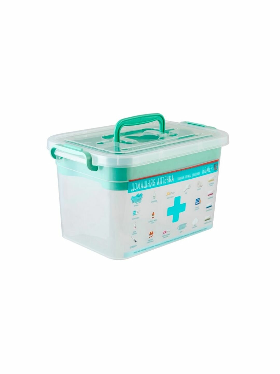 Контейнер для аптечки 10л, "Домашний доктор", 355*235*190мм, с вкладышем