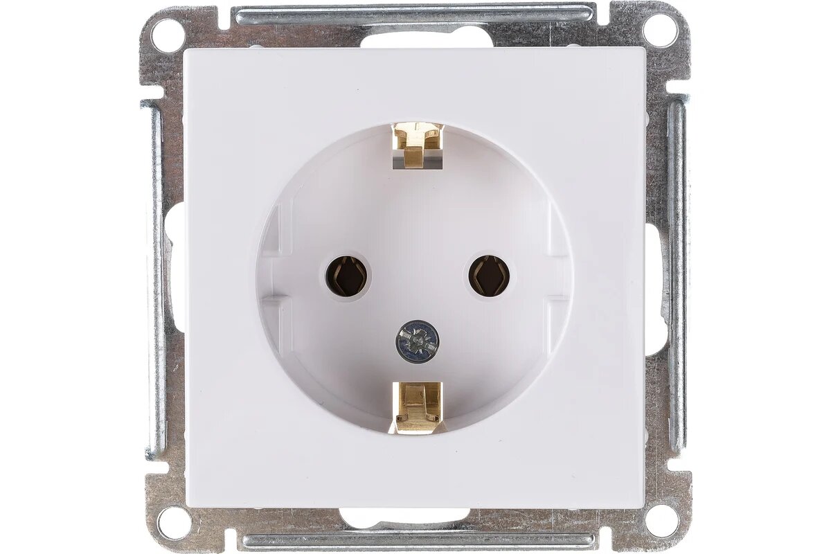 Розетка 1-м СП W59 16А IP20 с заземл. без защ. шторок механизм бел. SE RS16-154-1-86