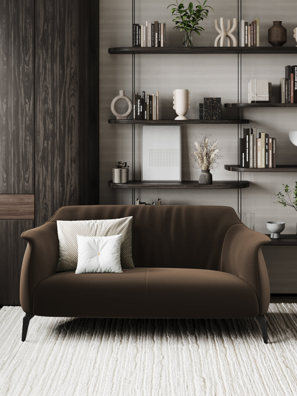 Диван дизайнерский BELLO, велюр цвет dream bitter 144 х 63 х 79 см