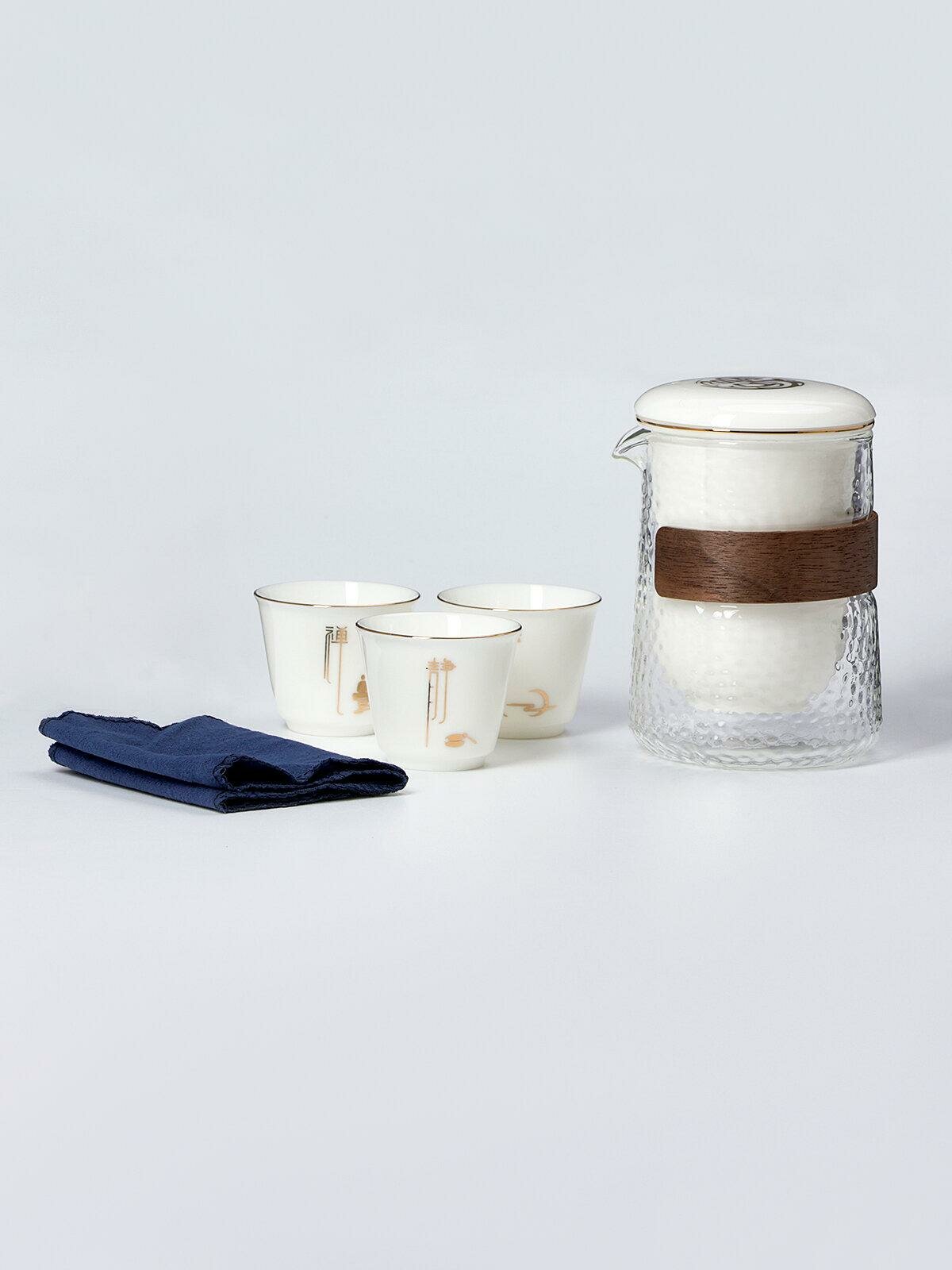 Набор для чайной церемонии 4 предмета, на 3 персоны, чашка 50 мл, чайник 180 мл