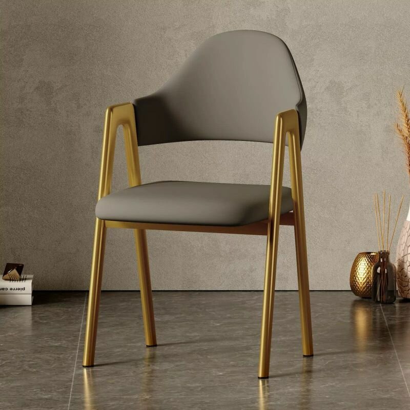 Стул офисный, дизайн модерн, подлокотники, хромированное покрытие, 1 шт.