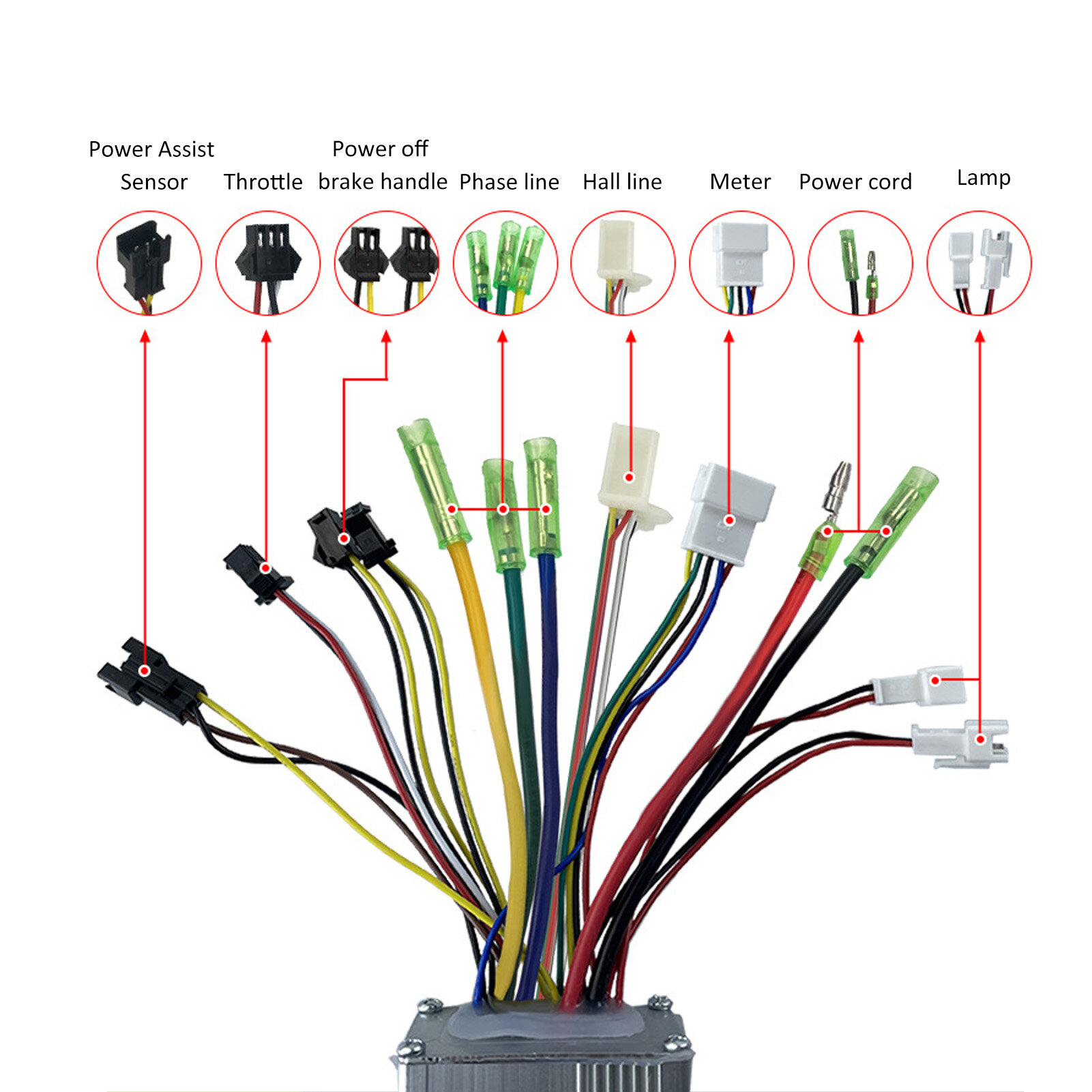 Контроллер электрического велосипеда 22 А, 36 В, 48 В, контроллер общей скорости с панелью дисплея OMTM3 для двигателя 500 Вт