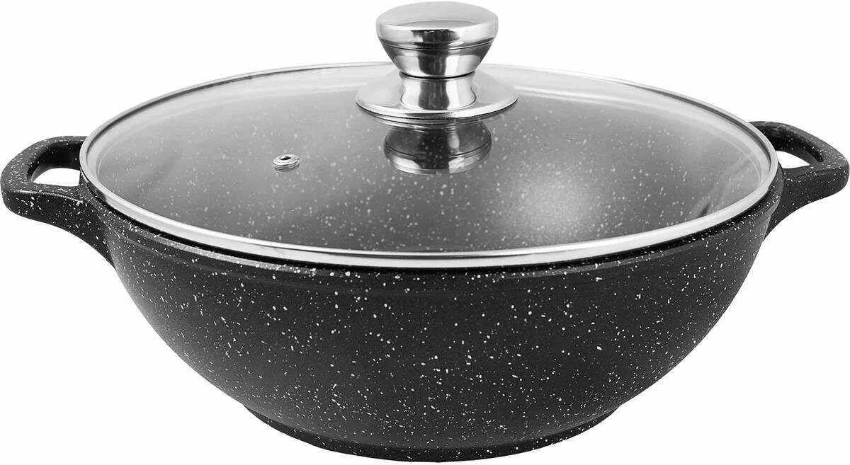 Казан традиция ТГ0283 объем 4 л, алюминий, с антипригарным покрытием, темно-серый