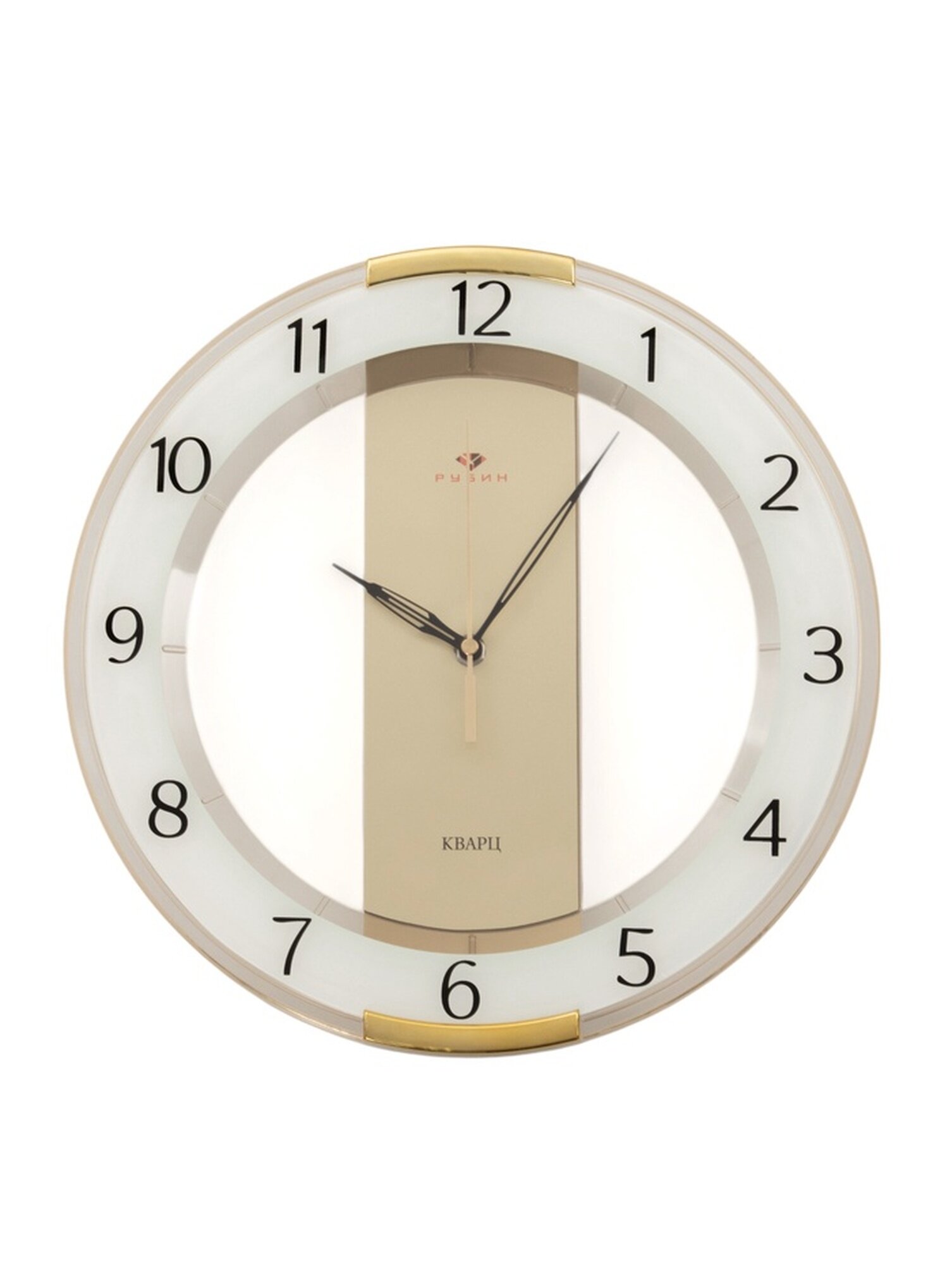 Часы настенные Рубин "Полоса", кварцевые, бесшумные, плавный ход, d 34 см