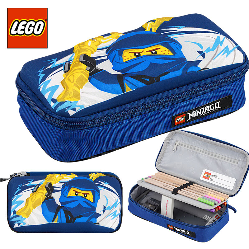 Пенал LEGO Stationery Box, Phantom Ninja Kai Student Double-Layer Cartoon Hard Shell Pencil Case, Blue, 20027