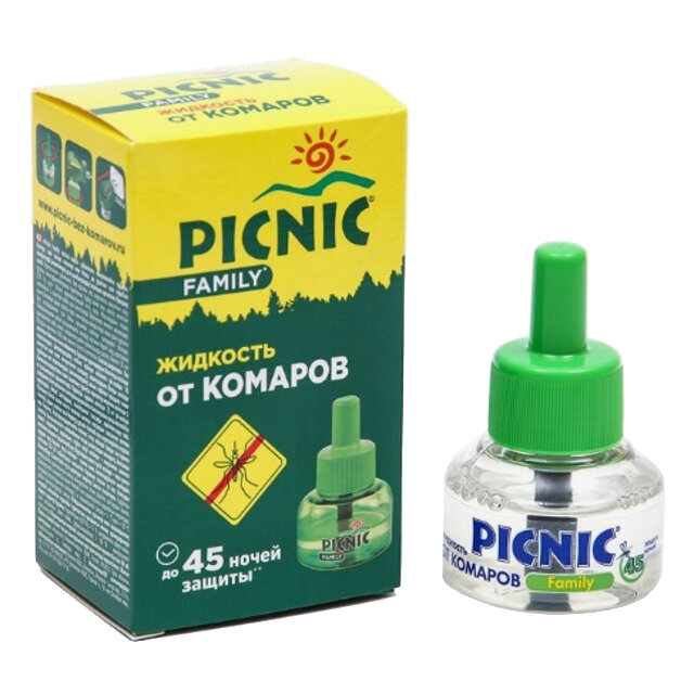 Жидкость для фумигатора PICNIC Family от комаров 45 ночей