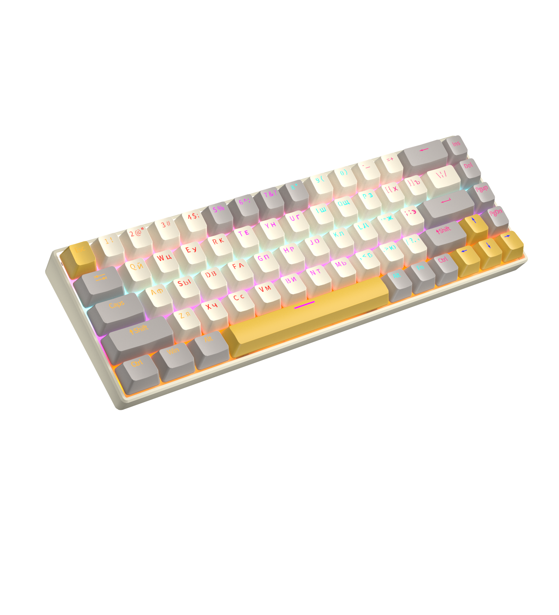 Механическая игровая клавиатура CyberLynx KA68 с настраиваемой подсветкой, сменные клавиши в комплекте