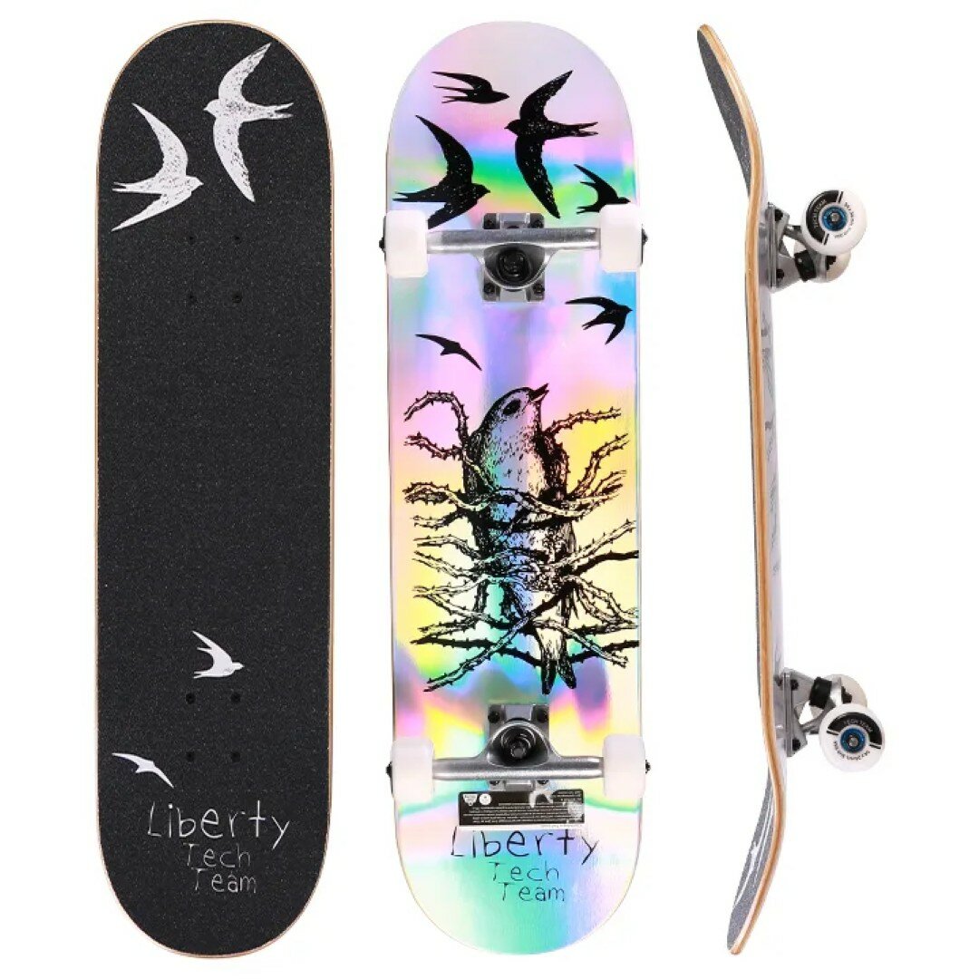 Скейтборд Tech Team "Liberty" 32x8.5, Abec 9, до 100кг - 2025 Bird